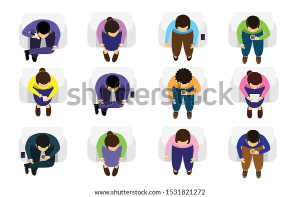 6,625 People Sitting From Top Stock Vectors, Images & Vector Art ...