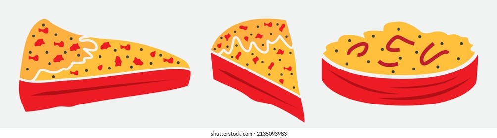 Set Pepperoni Pizza Slices Vector Isolated Stock Vector (Royalty Free ...