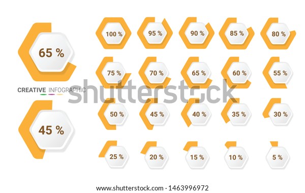 Set Percentage Diagrams 0 100 Readytouse Stock Vector (Royalty Free ...