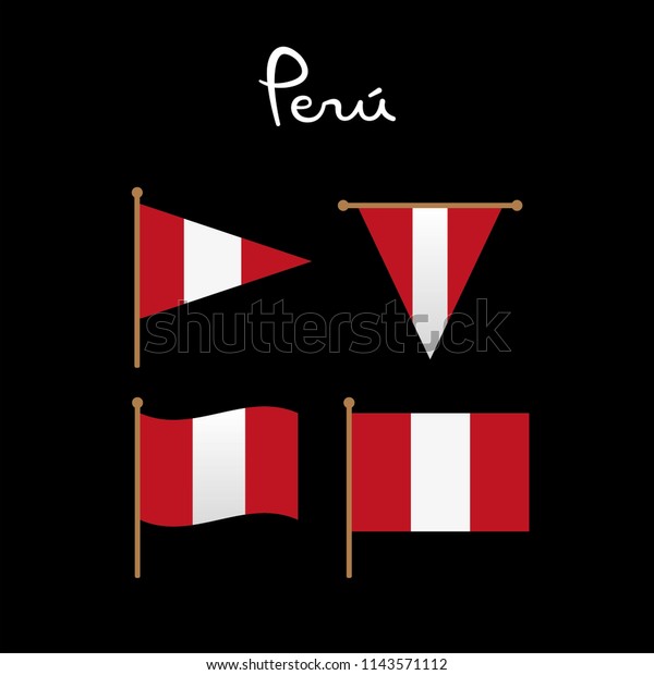 Set Peruvian Flags Peru Symbols Stock Vector (Royalty Free) 1143571112 ...
