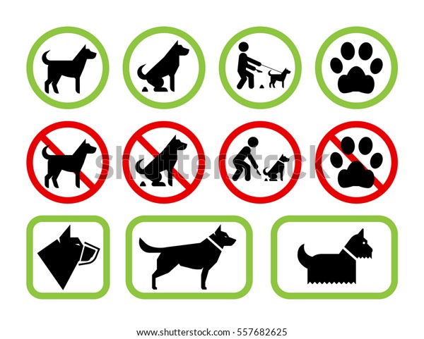 Set Pet Friendly Pet Restriction Signs Stock Vector (Royalty Free ...