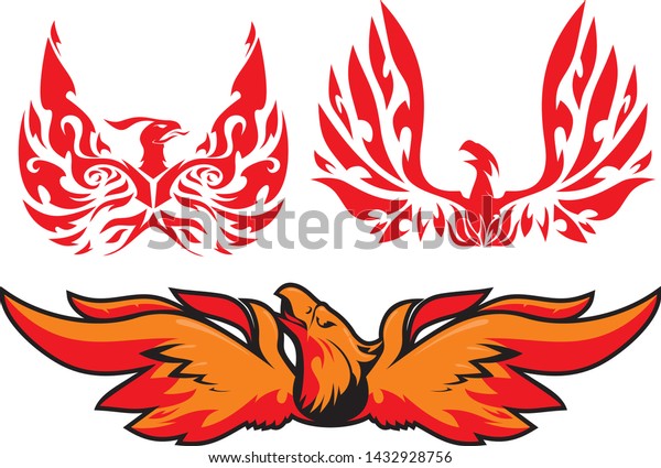 Set Phoenix Emblems Vector Illustration Stock Vector (Royalty Free ...