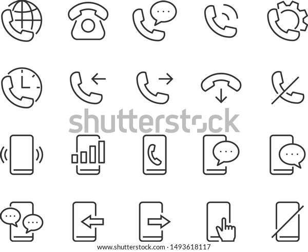 Set Phone Icons Stock Vector (Royalty Free) 1493618117
