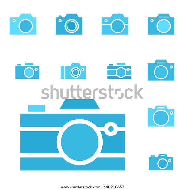 Set Photo Camera Icon Snapshot Sign Stock Vector (Royalty Free ...