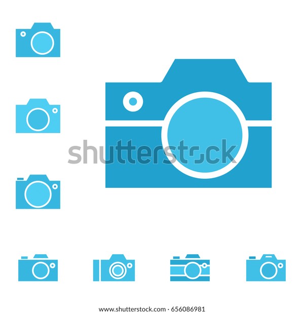 Set Photo Camera Icon Snapshot Sign Stock Vector (Royalty Free ...