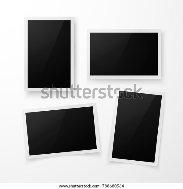 Set Photo Frame Shadow Realistic Photo Stock Vector (Royalty Free ...