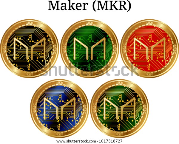 Set Physical Golden Coin Maker Mkr Stock Vector (Royalty Free ...