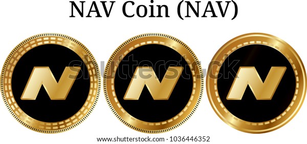 Set Physical Golden Coin Nav Coin Stock Vector (Royalty Free ...