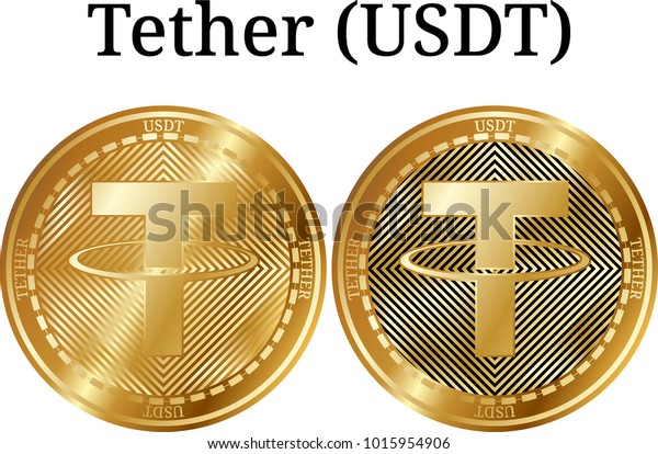 Set Physical Golden Coin Tether Usdt 库存矢量图（免版税）1015954906