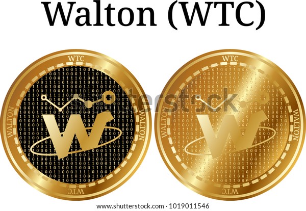 Set Physical Golden Coin Walton Wtc Stock Vector (Royalty Free ...