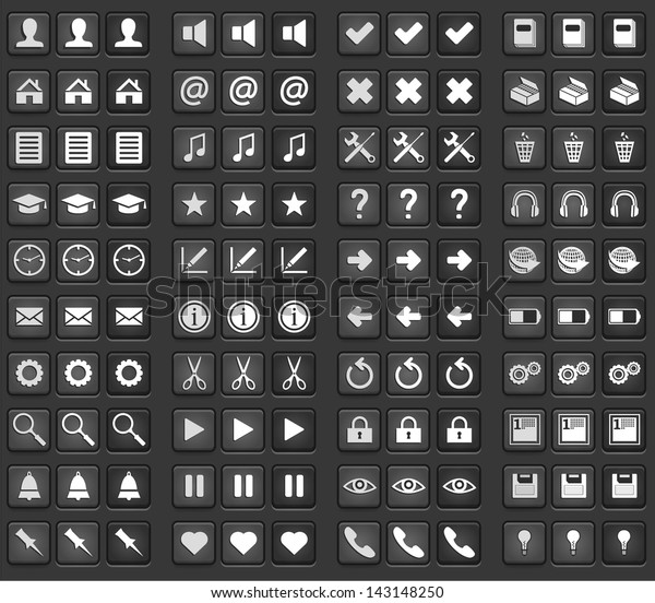 Set Pictogram Buttons Three Positions Web: vector de stock (libre de ...