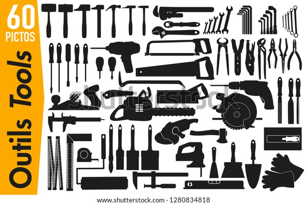 Set Pictograms Illustrate Theme Diy Tools Stock Vector (Royalty Free ...