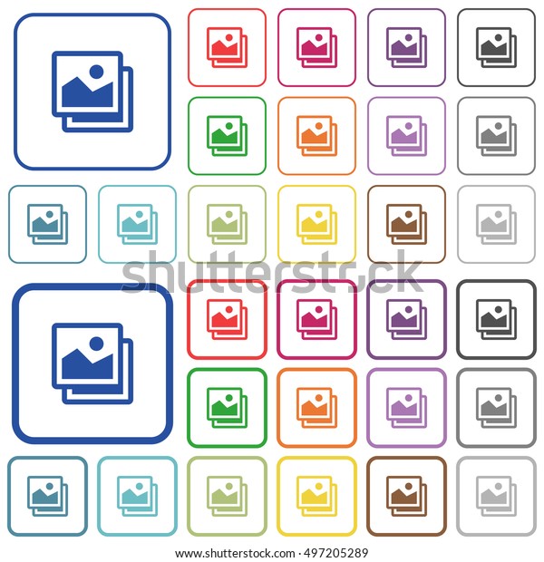 Set Pictures Flat Rounded Square Framed Stock Vector (Royalty Free ...
