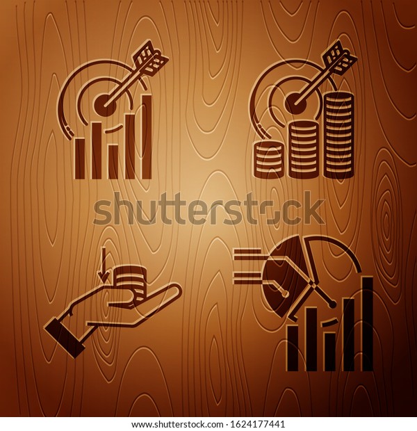 Set Pie Chart Infographic Target Graph Stock Vector (Royalty Free ...