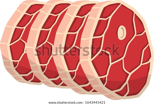 Set Piece Raw Meat Cartoon Illustration Stock Vector (Royalty Free ...