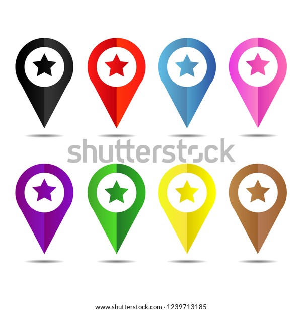 Set Pin Icon Star Gps Pin Stock Vector (Royalty Free) 1239713185 ...
