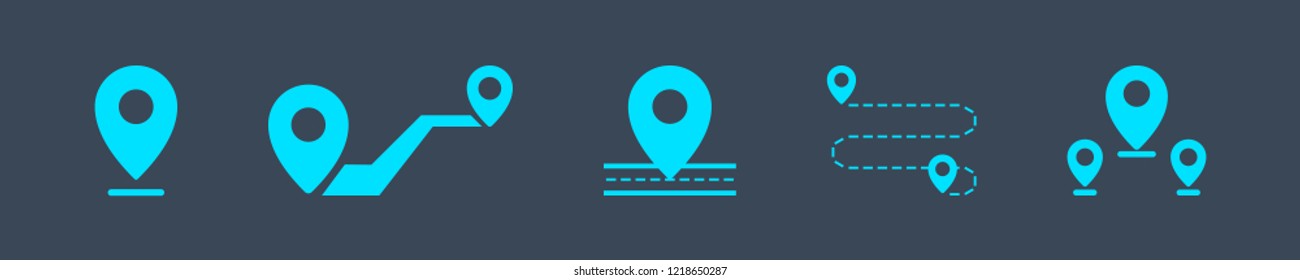 Set Pin Maps Routes Location Stock Vector (Royalty Free) 1218650287 ...