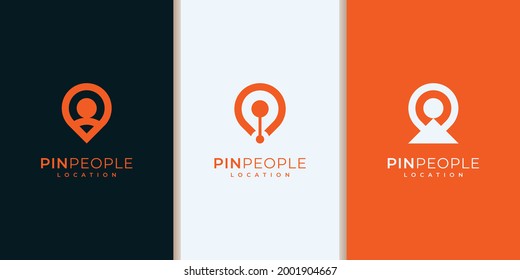 Set Pin People Logo Design Inspiration Stock Vector (Royalty Free ...