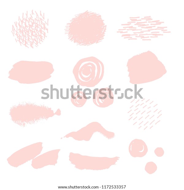 Set Pink Brush Strokes On White Stock Vector (Royalty Free) 1172533357 ...