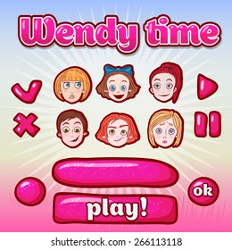 Set Pink Glossy Information Panel Buttons Stock Vector (Royalty Free ...