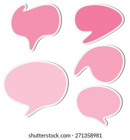 Set Pink Sticker Speech Bubbles Stock Vector (Royalty Free) 271358981