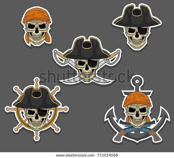 Set Pirated Logos Vector Illustration Flat Stock Vector (Royalty Free ...