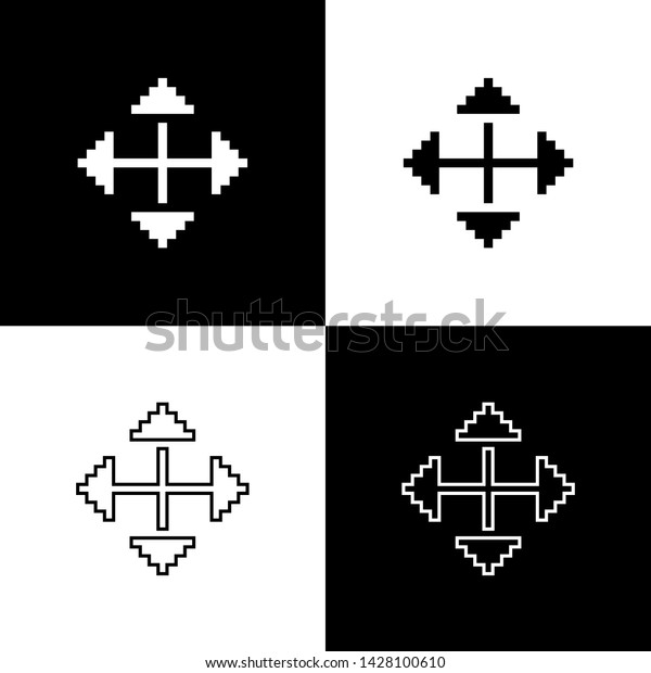 Set Pixel Arrows Four Directions Icon Stock Vector (Royalty Free ...