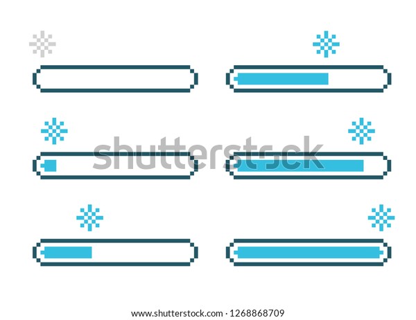 Set Pixel Art 8bit Snow Status: เวกเตอร์สต็อก (ปลอดค่าลิขสิทธิ์ ...