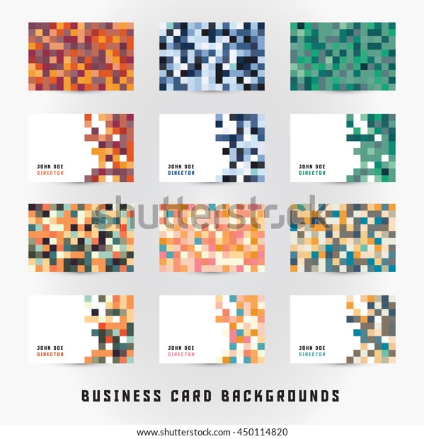 Set Pixel Art Business Card Backgrounds Stock Vector (Royalty Free ...