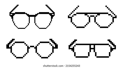 Set Pixel Art Glassesvector Illustration Stock Vector (Royalty Free ...
