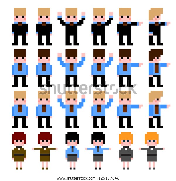 Set Pixel Art Icons Office Theme: เวกเตอร์สต็อก (ปลอดค่าลิขสิทธิ์ ...