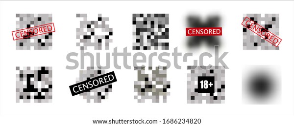 Set Pixel Censored Signs Ensor Bar Stock Vector (Royalty Free ...