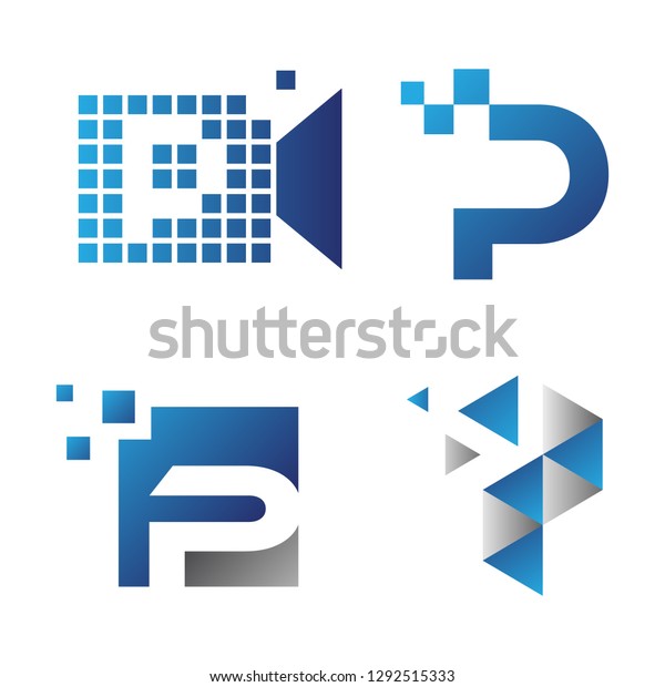 Set Pixel Letter P Your Best Stock Vector (Royalty Free) 1292515333 ...