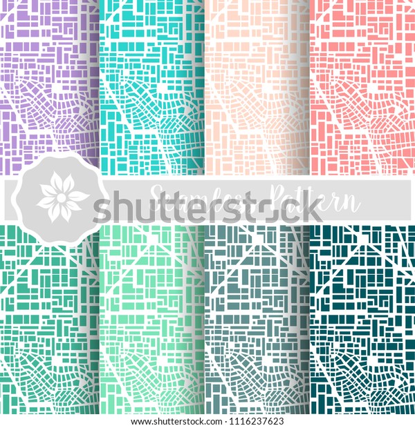 Set Plan Map City Street Road Stock Vector (Royalty Free) 1116237623 ...