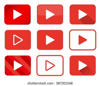Set Play Buttons Different Styles Vector Stock Vector (Royalty Free ...