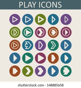 Set Play Icons 库存矢量图（免版税）148885604 | Shutterstock
