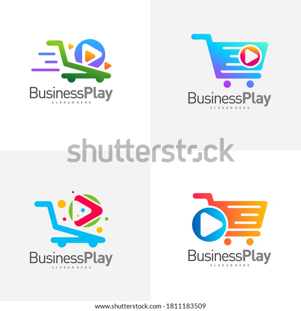 Set Play Shop Logo Design Vector Stock Vector (Royalty Free) 1811183509 ...