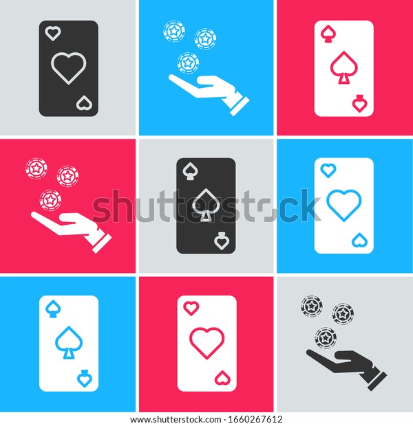 Set Playing Card Heart Symbol Hand Stock Vector (Royalty Free ...