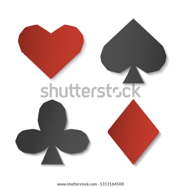 Set Playing Card Suit Sign Shapes Stock Vector (Royalty Free ...