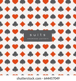 Set Playing Card Suits Seamless Pattern Stock Vector (Royalty Free ...