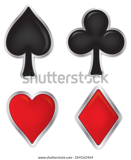 Set Playing Card Symbols Vector Isolated Stock Vector (Royalty Free ...