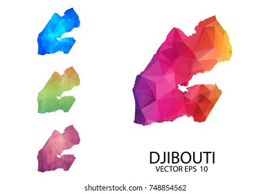 Variety Color Polygon Map On White Stock Vector (Royalty Free) 784608766