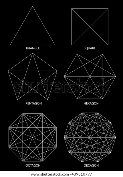 Set Polyhedrons Illustration On Black Background Stock Vector (Royalty ...