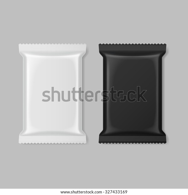Set Polymer Packaging Black White Color Stock Vector (Royalty Free ...