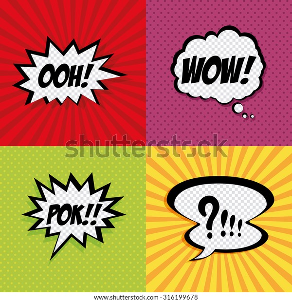 Set Pop Art Expressions On Different Stock Vector (Royalty Free ...