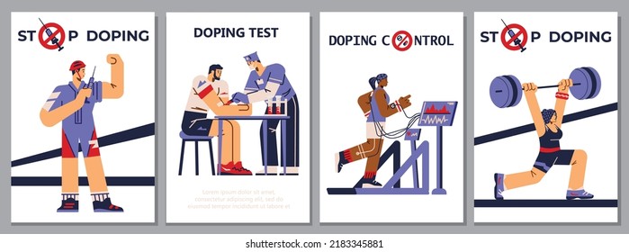 Set Posters Banners About Stop Doping Stock Vector (Royalty Free ...