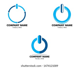 Set Power Button Logo Design Vector Stock Vector (Royalty Free ...