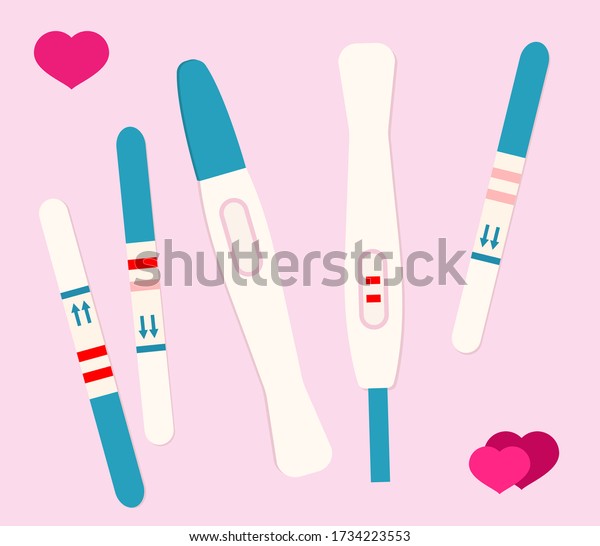 Set Pregnancy Test Icons Ovulation Medical Stock Vector Royalty Free