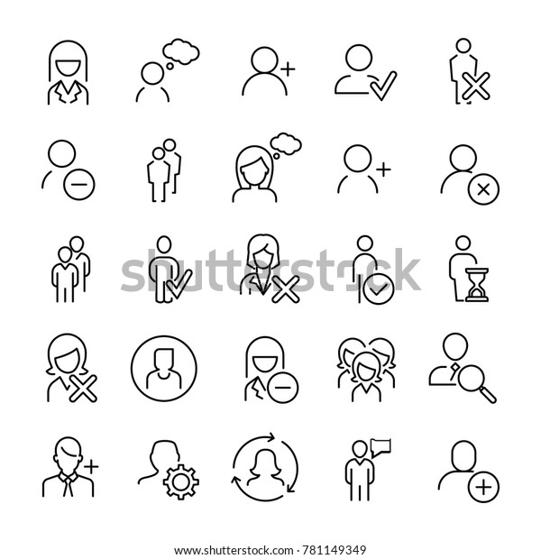 Set Premium Human Icons Line Style Stock Vector (Royalty Free) 781149349
