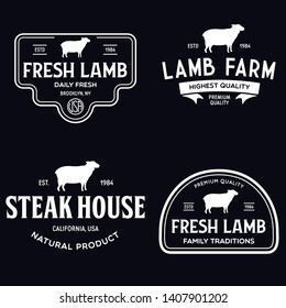 Set Premium Lamb Labels Badges Design Stock Vector (Royalty Free ...